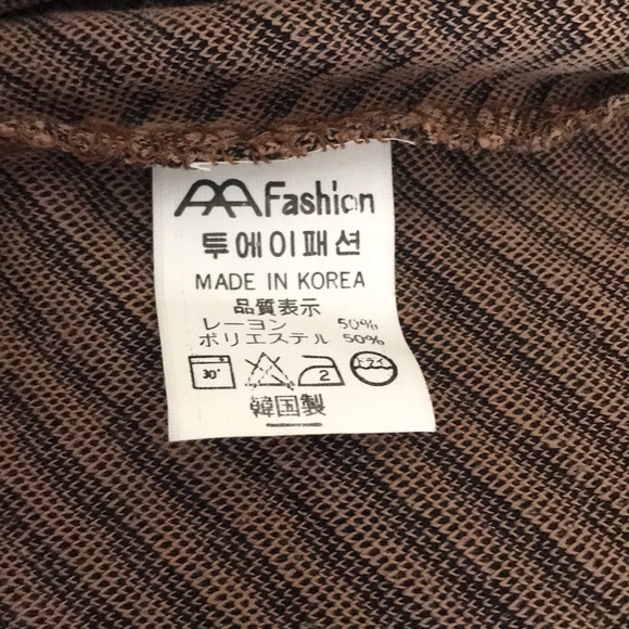 AA Fashion | Tops | Aa Fashion Womens Blouse Large Brown With Black S ...